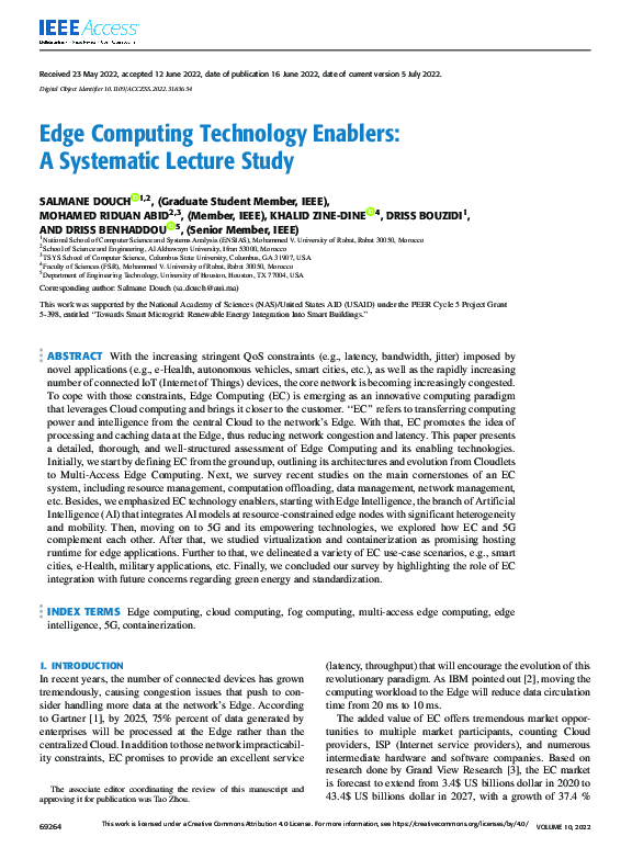 (PDF) Edge Computing Technology Enablers: A Systematic Lecture Study