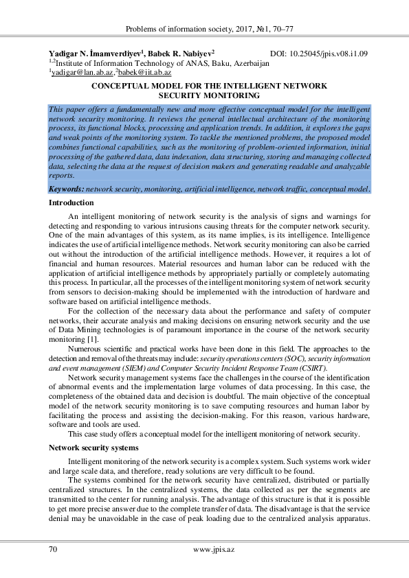 (PDF) Conceptual Model for the Intelligent Network Security Monitoring
