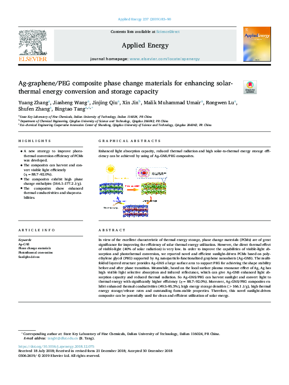 (PDF) Ag-graphene/PEG composite phase change materials for enhancing ...