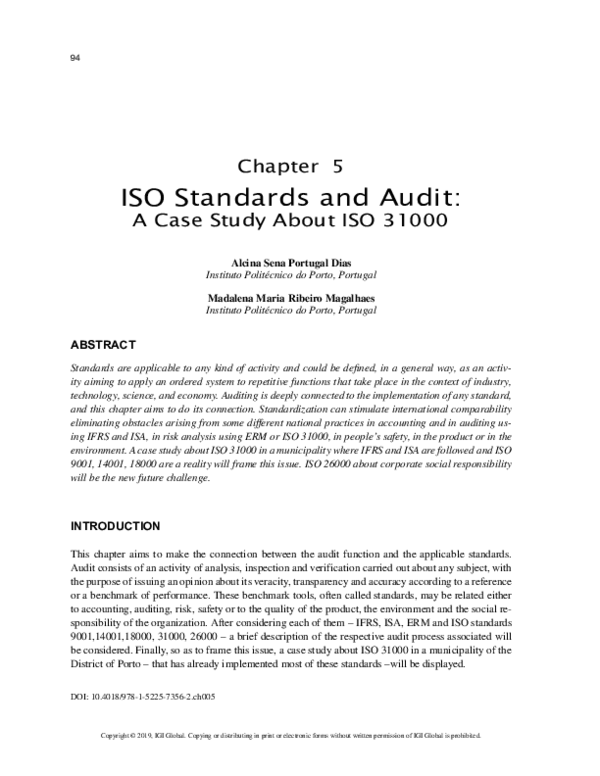 (PDF) ISO Standards and Audit