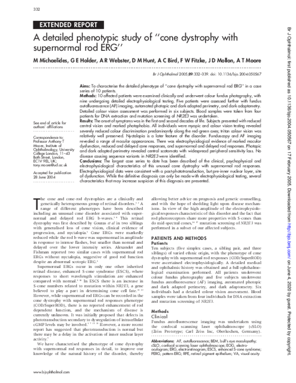 (PDF) A detailed phenotypic study of "cone dystrophy with supernormal ...