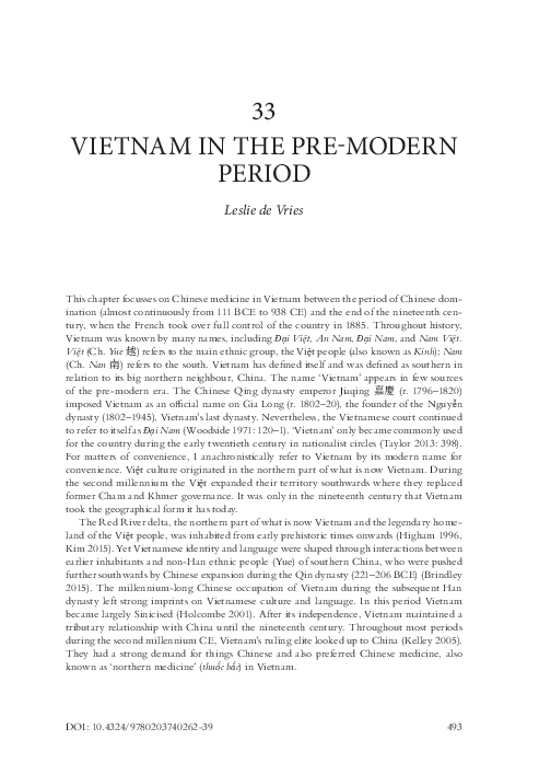 (PDF) Vietnam in the pre-modern period