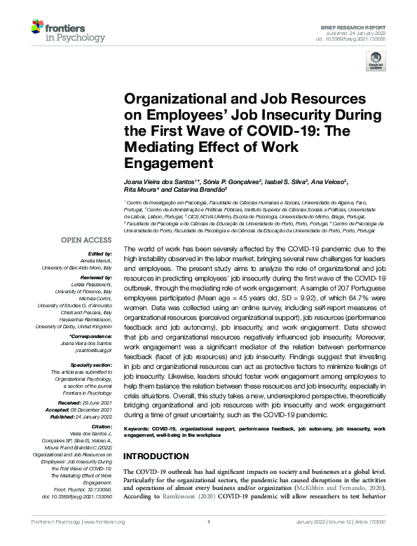 (PDF) Organizational and Job Resources on Employees’ Job Insecurity ...