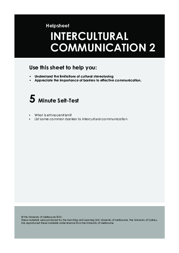 (PDF) Intercultural communication