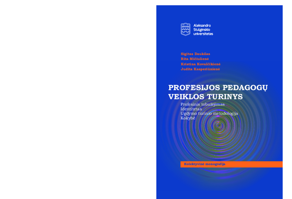 (PDF) Profesijos pedagogų veiklos turinys : profesinis tobulėjimas ...
