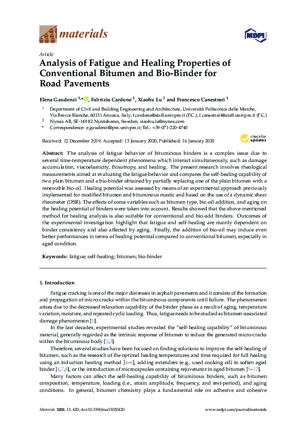 (PDF) Analysis of Fatigue and Healing Properties of Conventional ...
