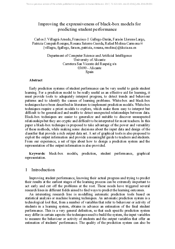 (PDF) Improving the expressiveness of black-box models for predicting student performance