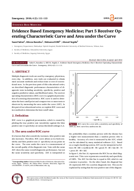 (PDF) Emergency. 2016; 4 (2): 111-113 EVIDENCE BASE MEDICINE Evidence ...