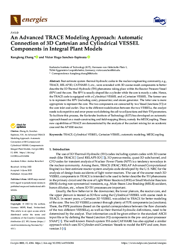 (PDF) An Advanced TRACE Modeling Approach: Automatic Connection of 3D ...
