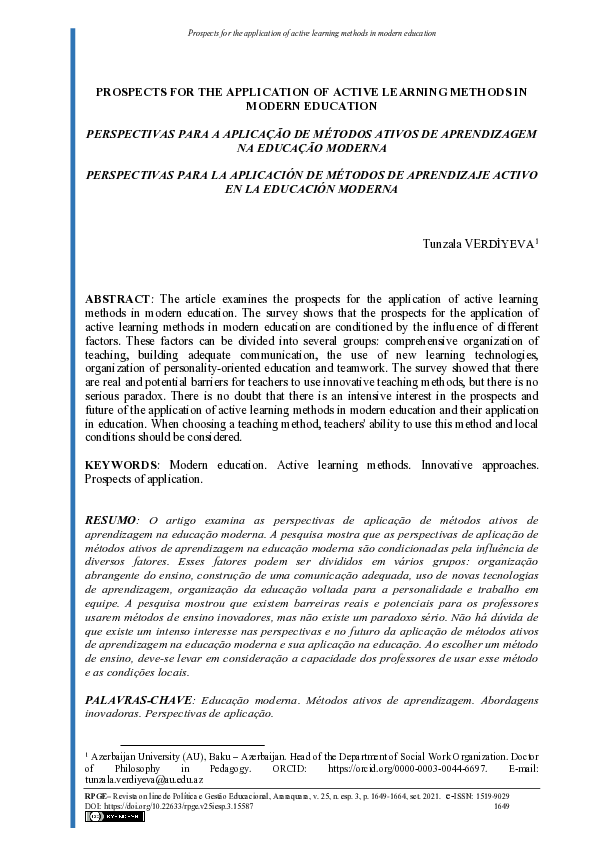 (PDF) Prospects for the application of active learning methods in ...