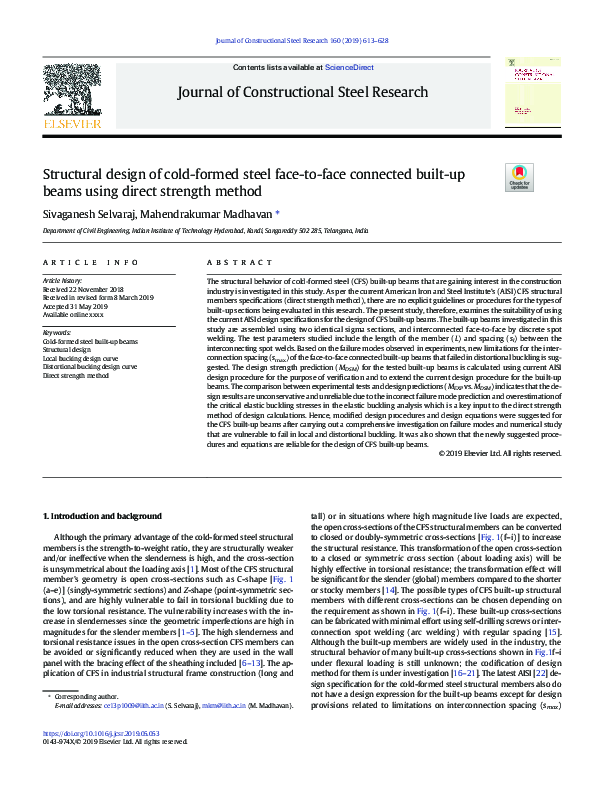 (PDF) Structural Design of Cold-formed Steel face-to-face Connected ...