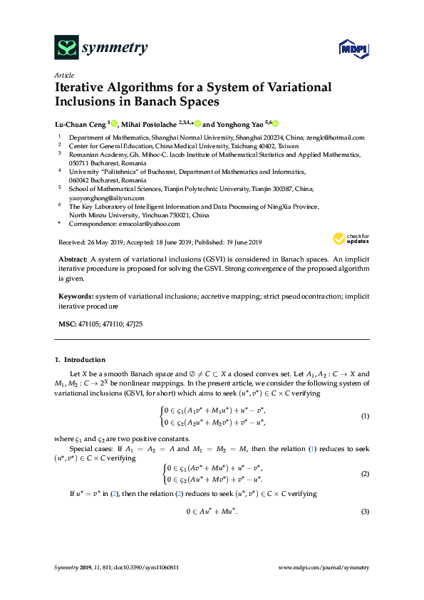 (PDF) Iterative Algorithms for a System of Variational Inclusions in Banach Spaces