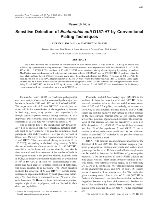 (PDF) Sensitive detection of Escherichia coli O157:H7 using Pt-Au bimetal nanoparticles with ...