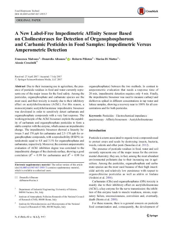 (PDF) A New Label-Free Impedimetric Affinity Sensor Based on ...
