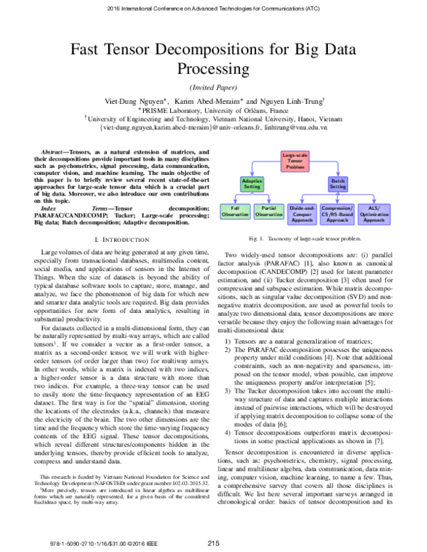 (PDF) Fast tensor decompositions for big data processing