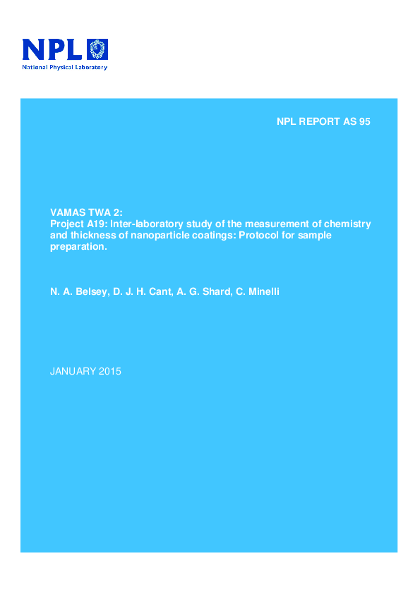 (PDF) VAMAS TWA 2: Project A19: Inter-laboratory study of the ...