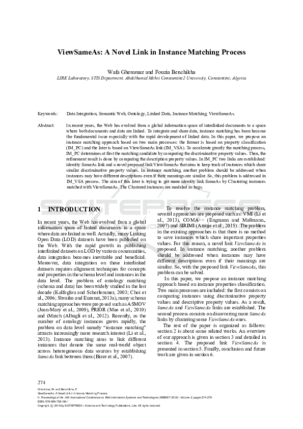 (PDF) ViewSameAs: A Novel Link in Instance Matching Process