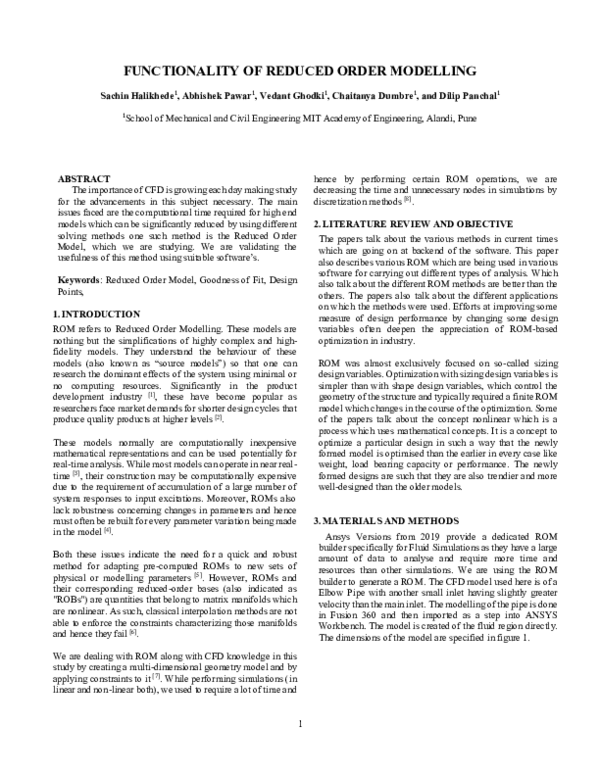 Pdf Applying Reduced Order Modelling On Different Models