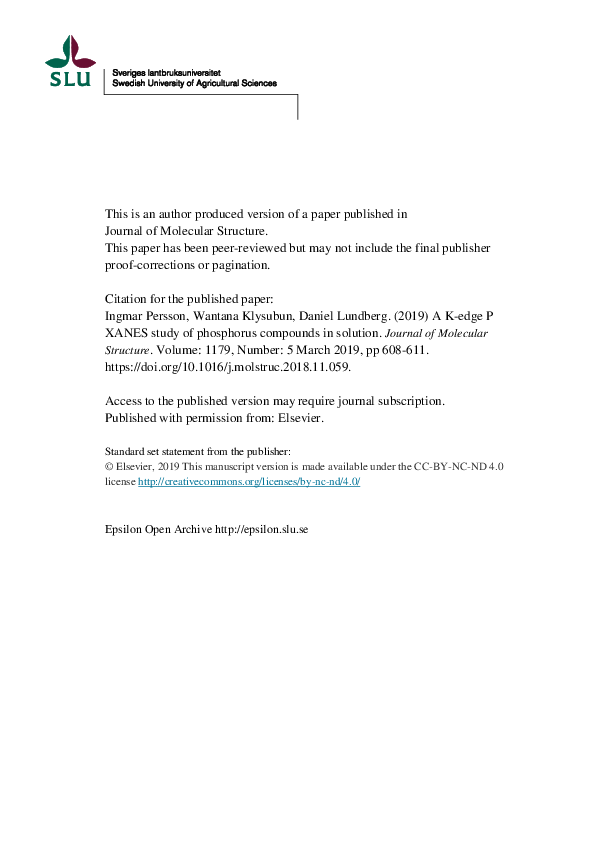 (PDF) A K-edge P XANES study of phosphorus compounds in solution ...