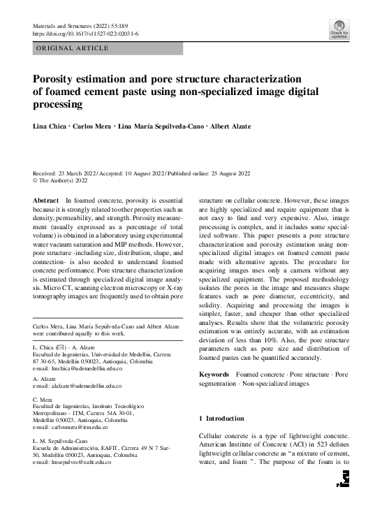 Pdf Porosity Estimation And Pore Structure Characterization Of Foamed Cement Paste Using Non