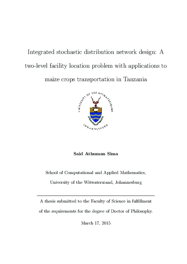 (PDF) Integrated stochastic distribution network design: a two-level ...