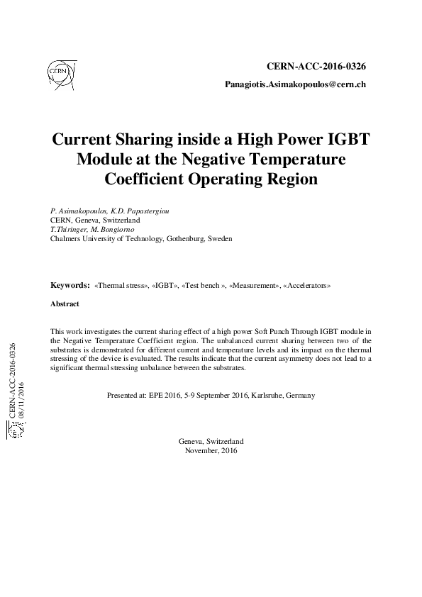 (PDF) Current sharing inside a high power IGBT module at the negative ...