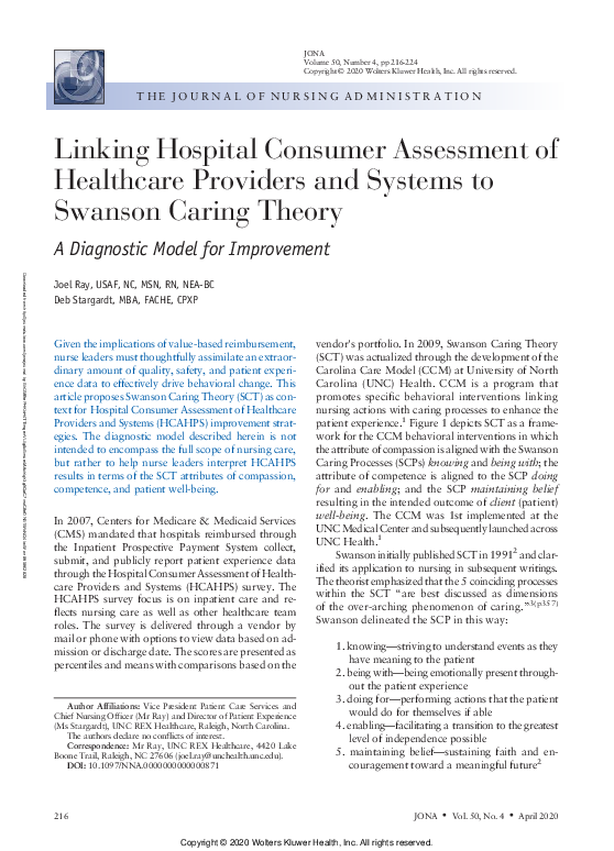 (PDF) Linking Hospital Consumer Assessment of Healthcare Providers and ...