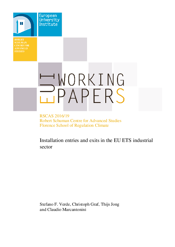 (PDF) EU ETS: Industrial Sector Entry and Exit Trends