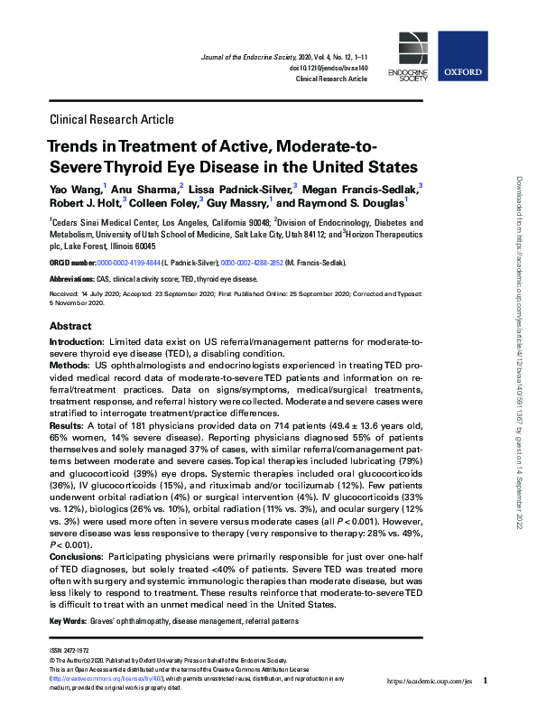 (PDF) Trends in Treatment of Active, Moderate-to-Severe Thyroid Eye ...