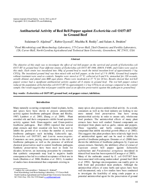 (PDF) Antibacterial Activity of Red Bell Pepper against Escherichia ...