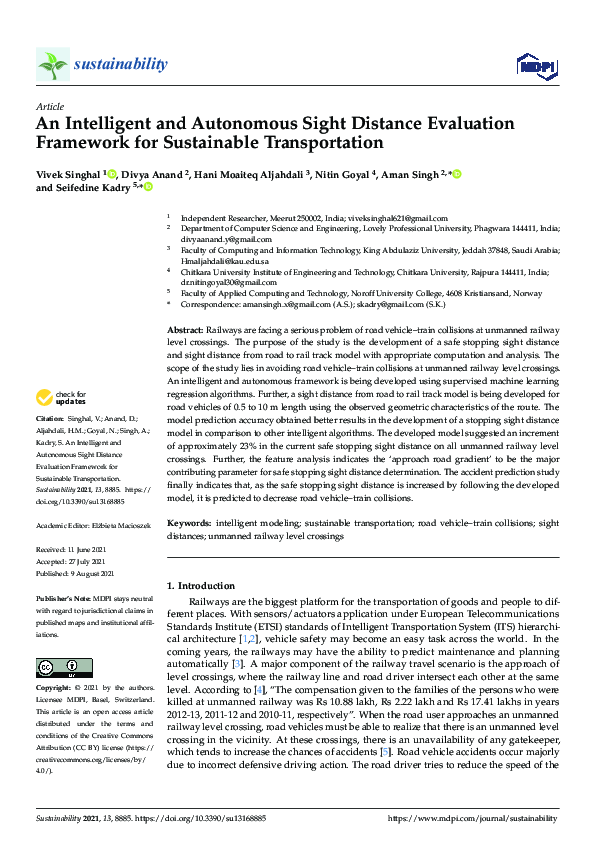 (PDF) An Intelligent and Autonomous Sight Distance Evaluation Framework ...