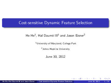 (PDF) Cost-sensitive Dynamic Feature Selection