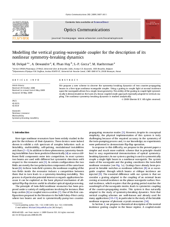 (PDF) Modelling the vertical grating-waveguide coupler for the ...