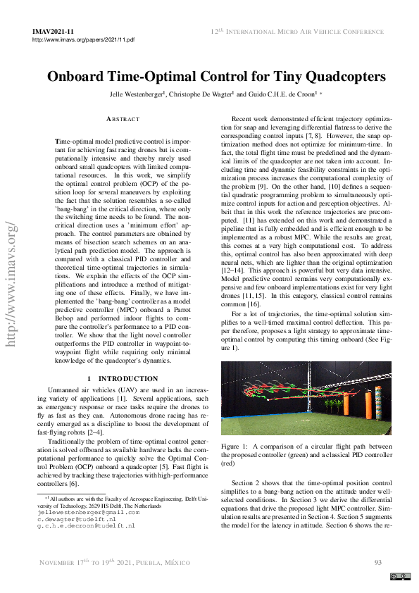 (PDF) Onboard Time-Optimal Control for Tiny Quadcopters