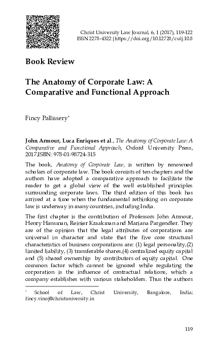 (PDF) The Anatomy of Corporate Law: A Comparative and Functional Approach