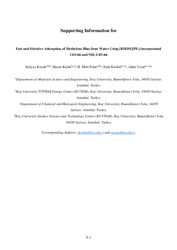 (PDF) Fast and Selective Adsorption of Methylene Blue from Water Using [BMIM][PF6]-Incorporated ...
