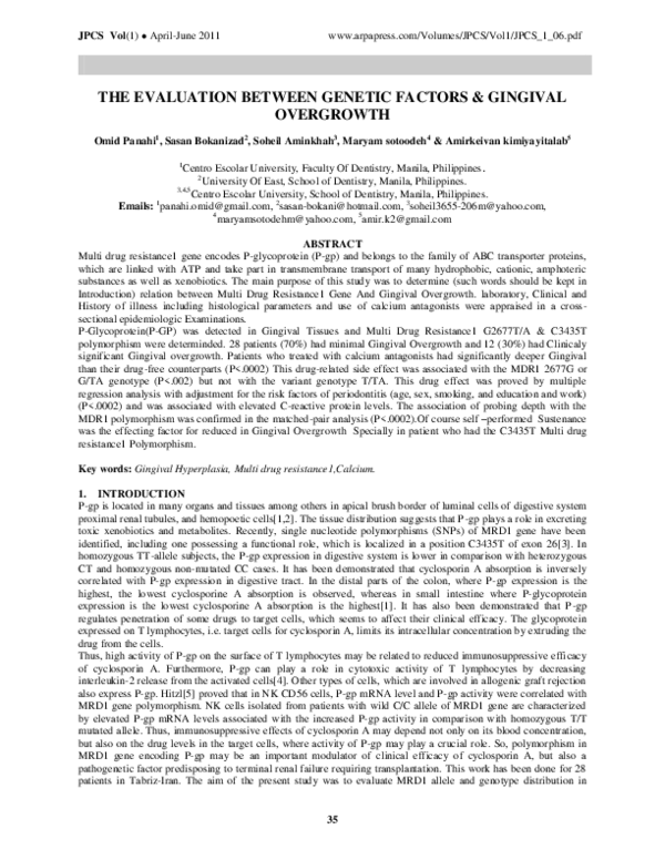 (PDF) The Evaluation Between Genetic Factors & Gingival Overgrowth