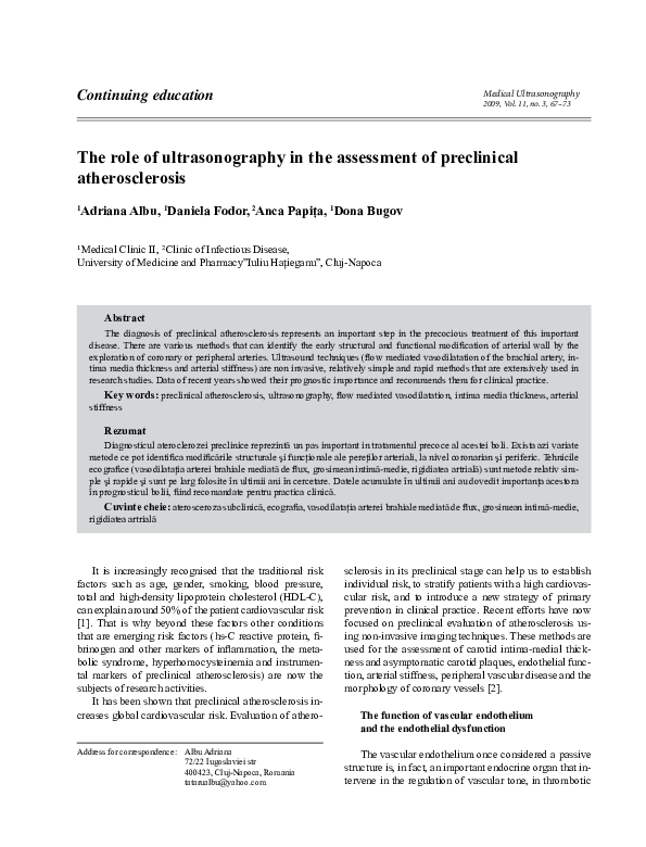 (PDF) The role of ultrasonography in the assessment of preclinical ...