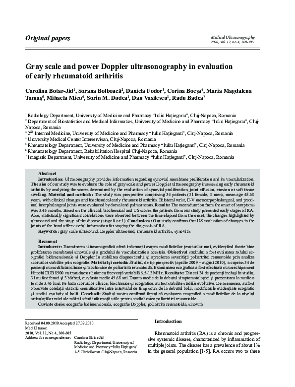 (PDF) Gray scale and power Doppler ultrasonography in evaluation of ...