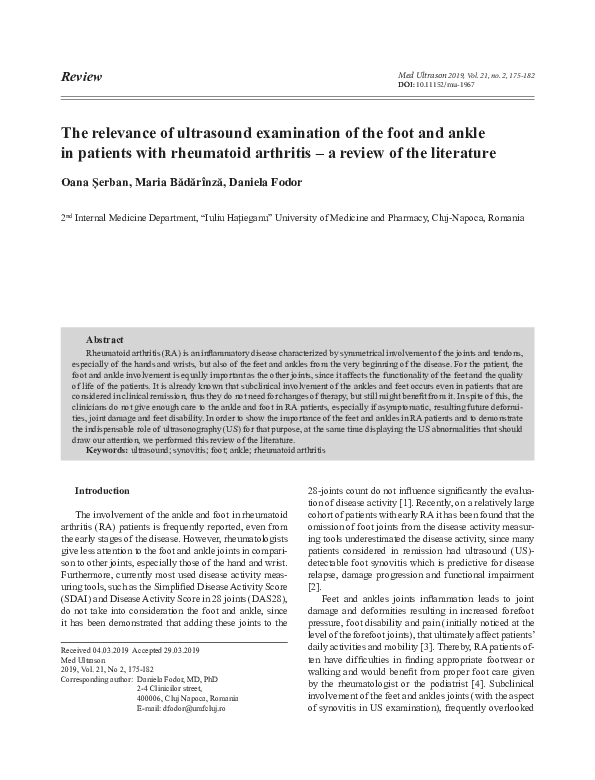(PDF) The relevance of ultrasound examination of the foot and ankle in ...