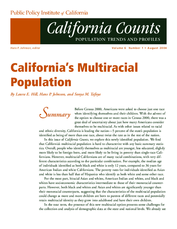 (PDF) California''s multiracial population