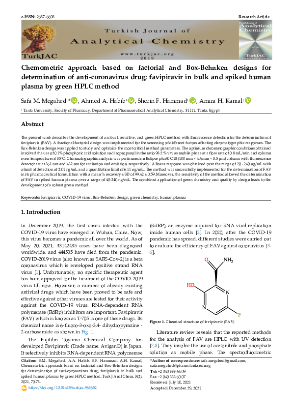 (PDF) Chemometric Approach Based on Factorial and Box-Behnken Designs for Determination of Anti ...