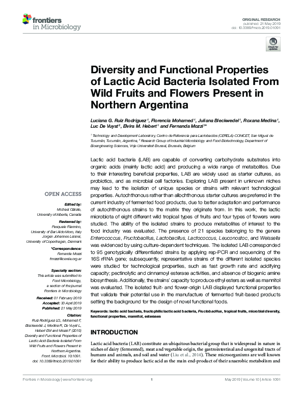 (PDF) Image_1_Diversity and Functional Properties of Lactic Acid Bacteria Isolated From Wild ...