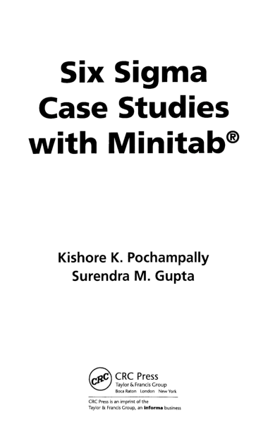 (PDF) Six Sigma Case Studies with Minitab