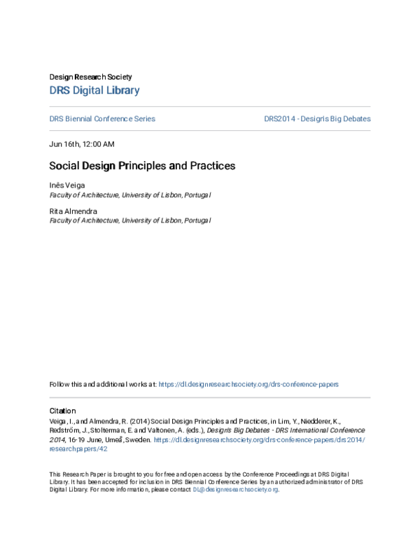 (PDF) Social Design Principles and Practices