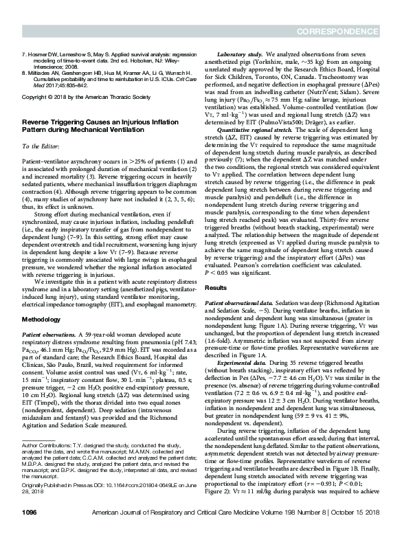 (PDF) Reverse Triggering Causes an Injurious Inflation Pattern during Mechanical Ventilation