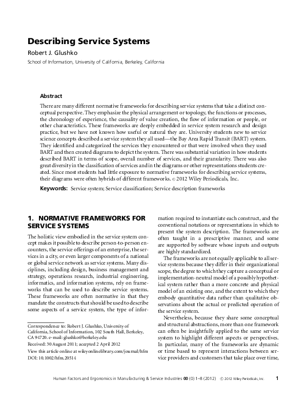 (PDF) Describing service systems | Louis Freund - Academia.edu