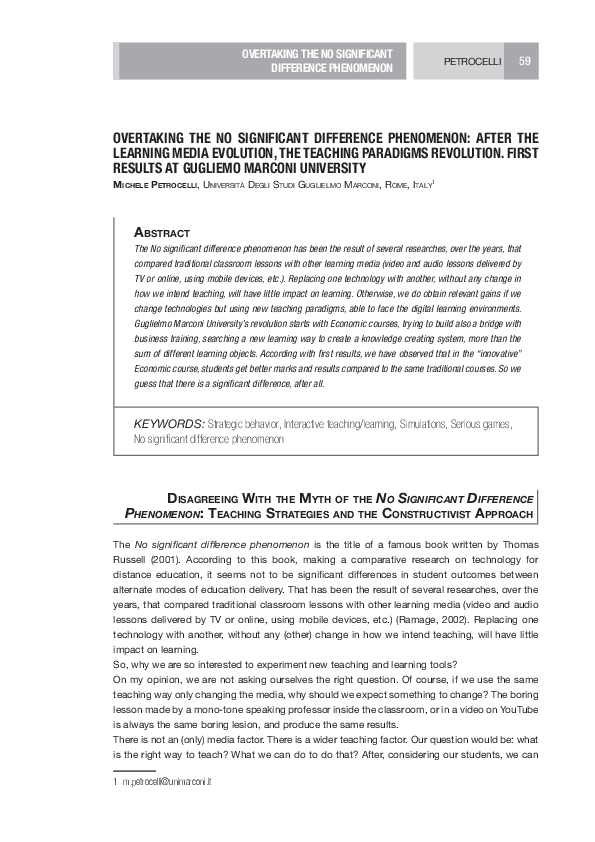 (PDF) Overtaking the No Significant Difference Phenomenon: After the ...