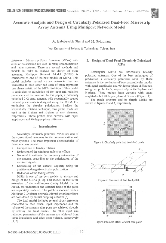 (PDF) Accurate Analysis and Design of Circularly Polarized Dual-Feed Microstrip Array Antenna ...