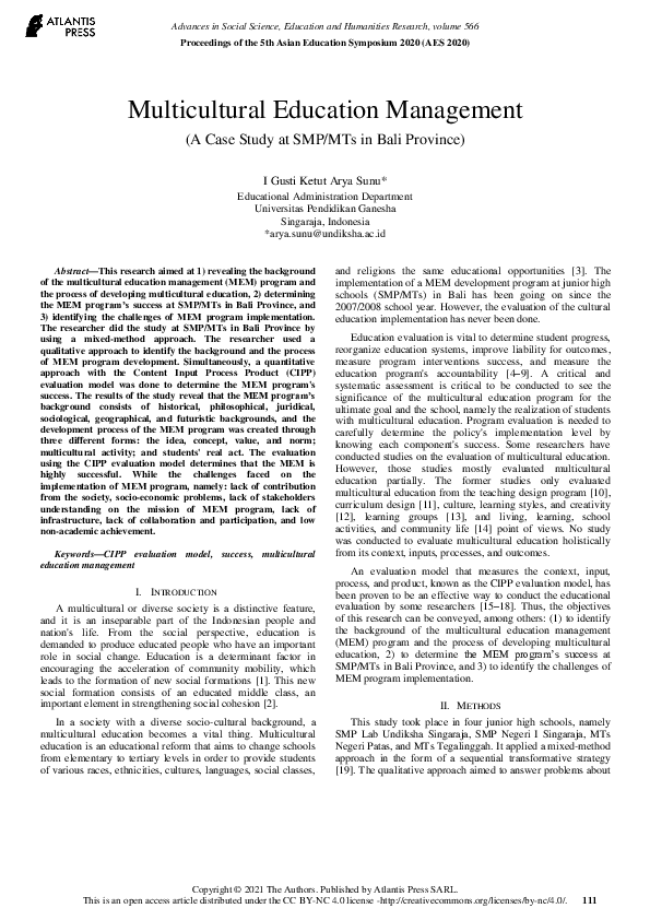 (PDF) Multicultural Education Management